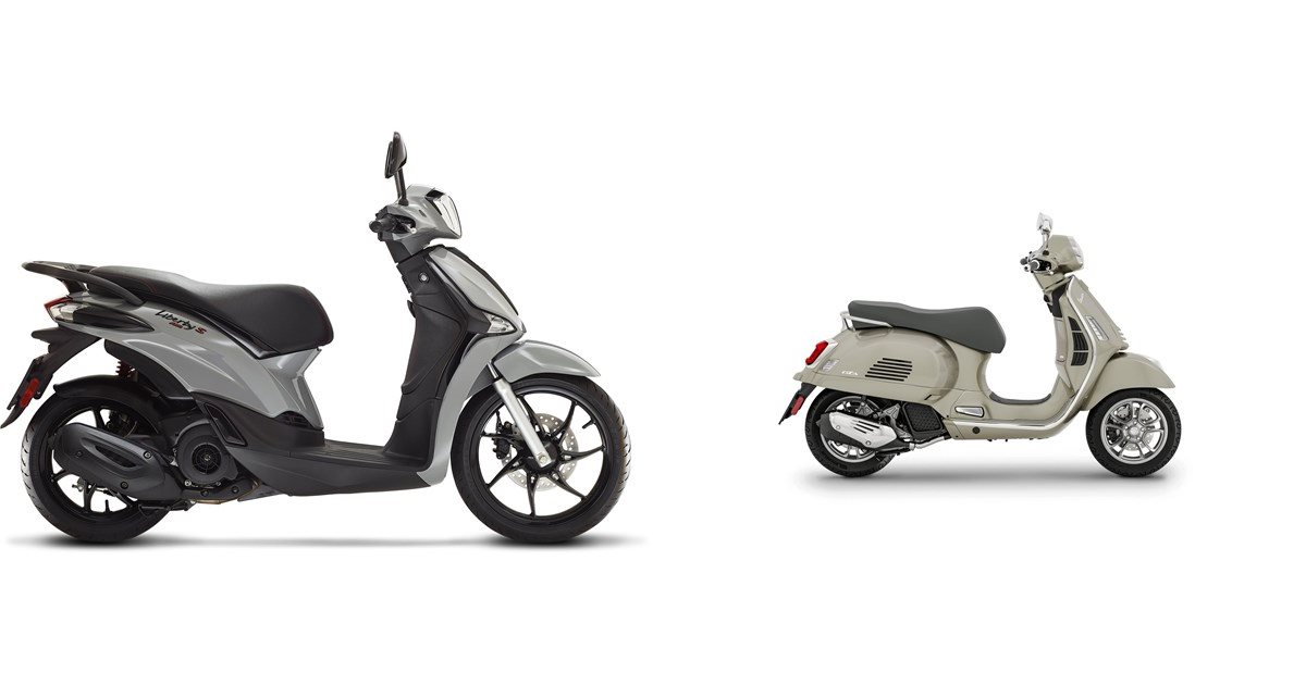 Motorrad Vergleich Piaggio Liberty 125 S 2023 vs. Vespa GTS 125 2023