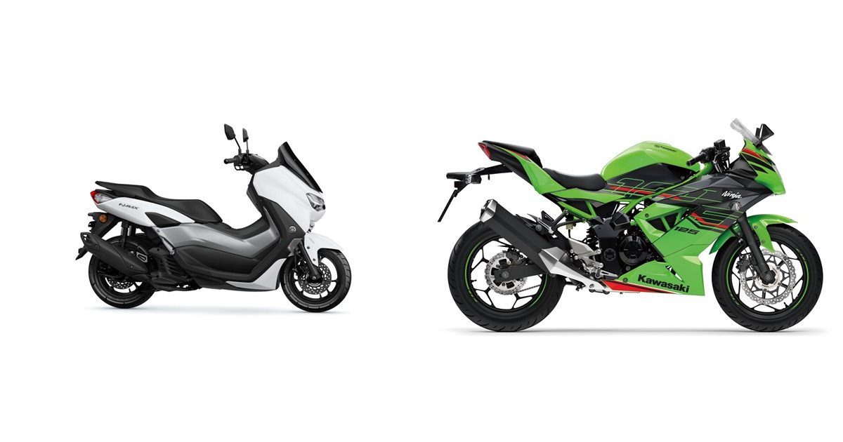 Motorrad Vergleich Yamaha NMAX 125 2023 vs. Kawasaki Ninja 125 2023