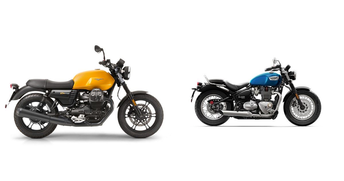 Motorrad Vergleich Moto Guzzi V7 III Stone 2019 vs. Triumph Bonneville ...