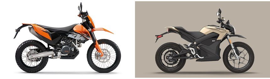 Motorrad Vergleich KTM 690 Enduro 2009 vs. Zero DS 2022