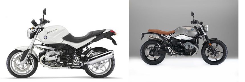 Motorrad Vergleich BMW R 1200 R 2009 vs. BMW R nineT Scrambler 2016