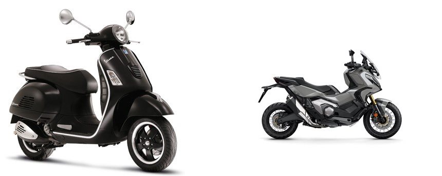 Motorrad Vergleich Vespa GTS 300 i.e. Super 2009 vs. Honda X-ADV 2021