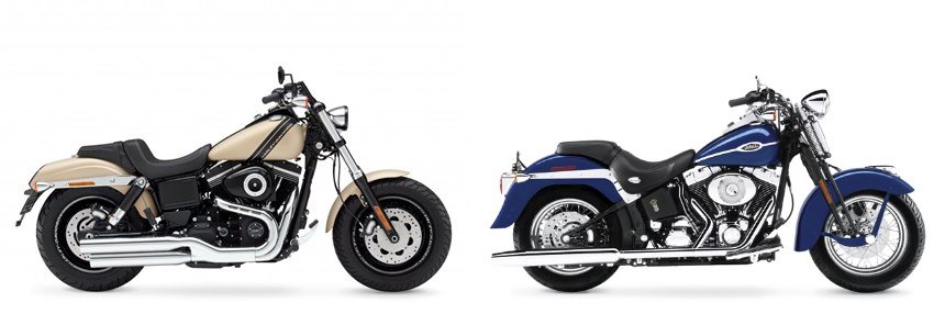 Motorrad Vergleich Harley-Davidson Dyna Fat Bob FXDF 2014 vs. Harley ...