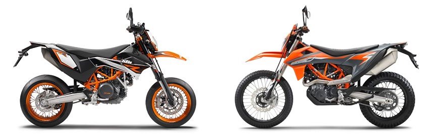 Motorrad Vergleich KTM 690 SMC R 2012 vs. KTM 690 Enduro R 2021