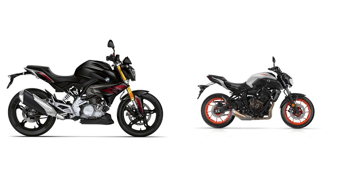 Motorrad Vergleich BMW G 310 R 2020 vs. Yamaha MT-07 2019