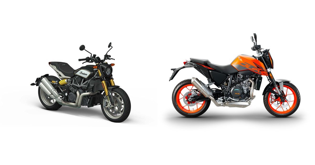 Motorrad Vergleich Indian FTR R Carbon 2023 vs. KTM 690 Duke 2019