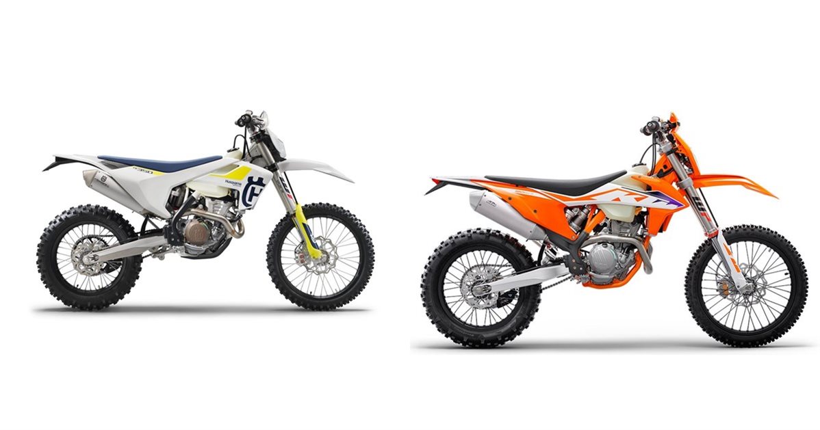 Motorrad Vergleich Husqvarna FE 350 2019 vs. KTM 350 EXC-F 2023