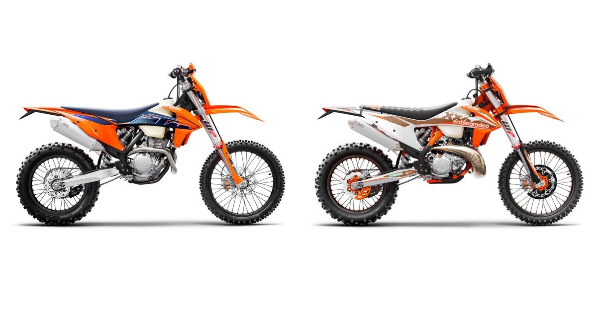 Motorrad Vergleich KTM 350 EXC-F 2022 vs. KTM 300 EXC TPI Erzberg Edition 2021