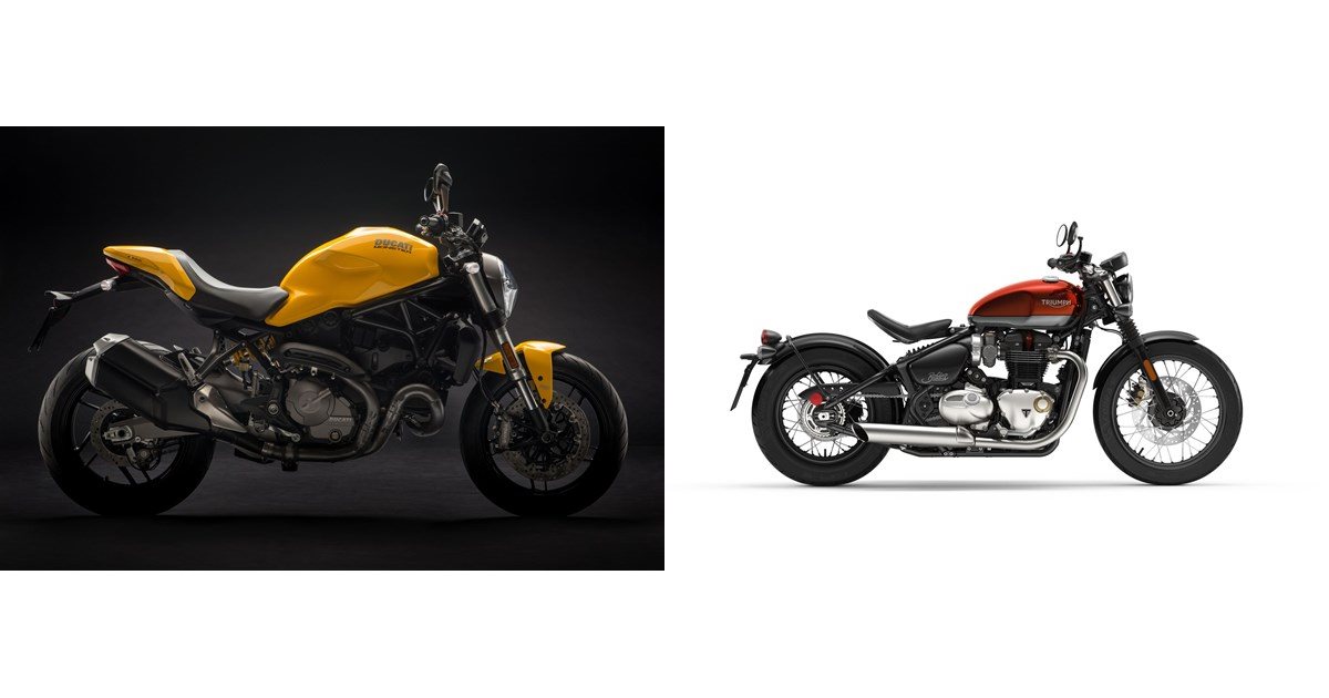 Motorrad Vergleich Ducati Monster 821 2018 vs. Triumph Bonneville ...