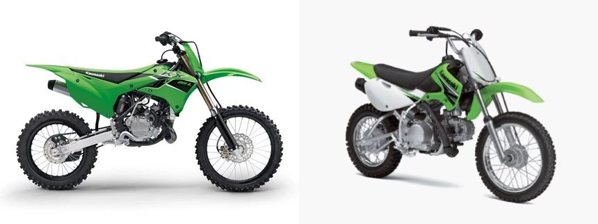Motorrad Vergleich Kawasaki KX 85 II 2023 vs. Kawasaki KLX 110 2009