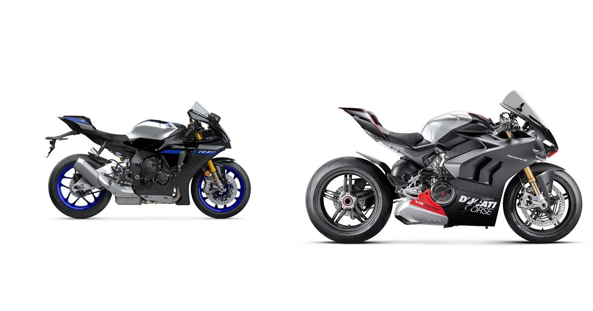 Motorrad Vergleich Yamaha R1M 2023 vs. Ducati Panigale V4 SP2 2023
