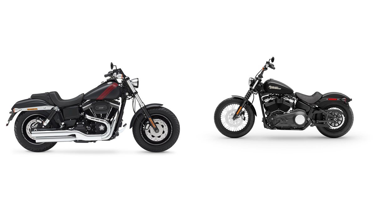 Motorrad Vergleich Harley-Davidson Dyna Fat Bob FXDF 2017 vs. Harley-Davidson Softail Street Bob ...
