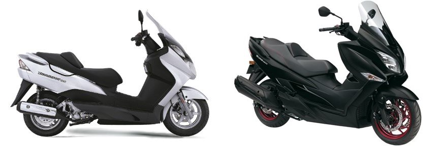 Motorrad Vergleich Suzuki Burgman 125 2005 vs. Suzuki Burgman 400 2020