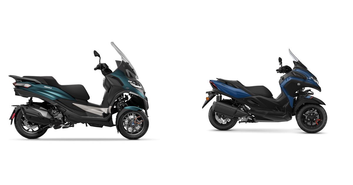 Motorrad Vergleich Piaggio MP3 530 HPE Exclusive 2023 vs. Yamaha ...