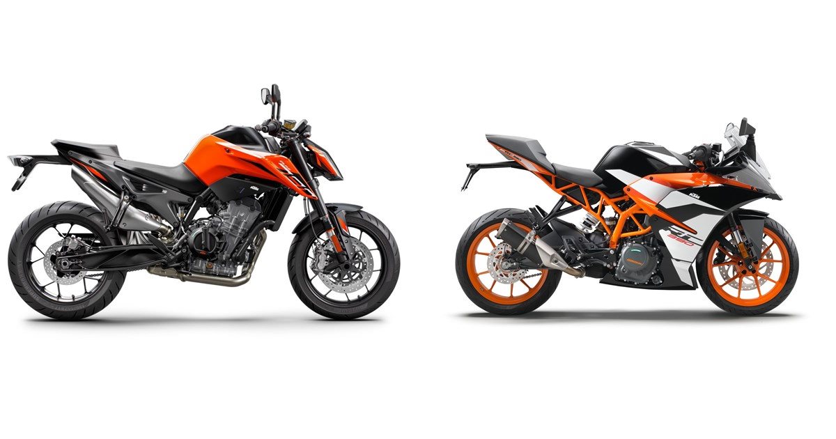 Motorrad Vergleich KTM 790 Duke 2022 vs. KTM RC 390 2018