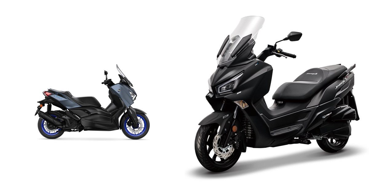 Motorrad Vergleich Yamaha XMAX 125 2023 vs. Sym Joymax Z+ 125 2021 Motorrad Vergleich Yamaha XMAX 125 2023 vs. Sym Joymax Z+ 125 2021