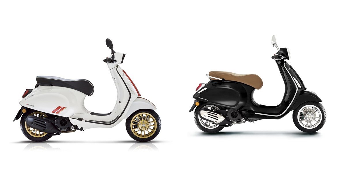 Motorrad Vergleich Vespa Sprint 125 Racing Sixties 2022 vs. Vespa Primavera 125 iGet 2020