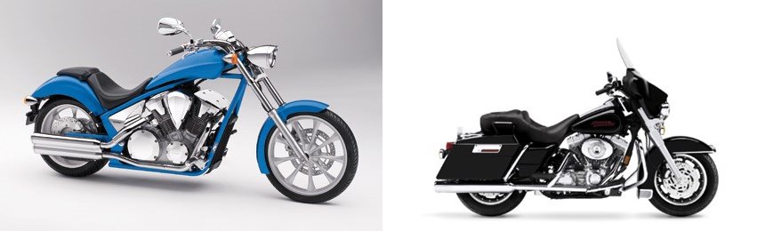 Motorrad Vergleich Honda VT 1300 CX 2010 vs. Harley-Davidson Touring ...