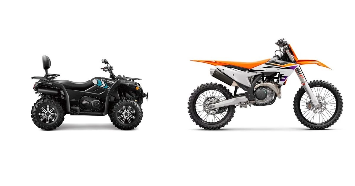 Motorrad Vergleich CFMOTO CForce 450 EFI 4x4 S One 2022 vs. KTM 450 SX ...