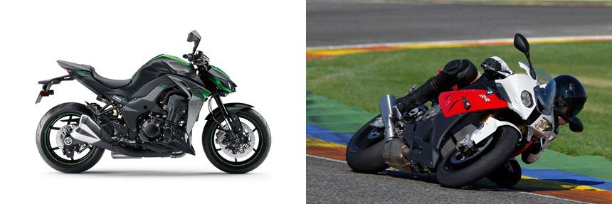 Motorrad Vergleich Kawasaki Z1000 R 2020 vs. BMW S 1000 RR 2012