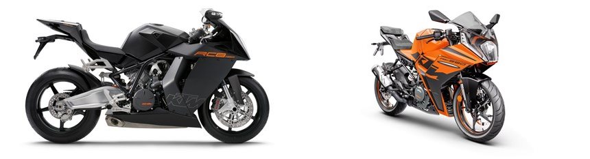Motorrad Vergleich KTM 1190 RC8 2010 vs. KTM RC 390 2022