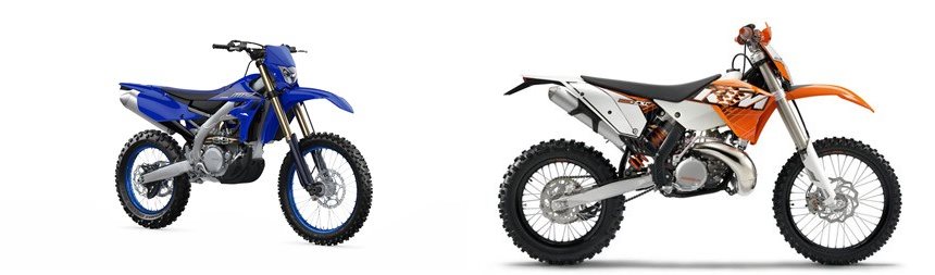Motorrad Vergleich Yamaha WR450F 2023 vs. KTM 250 EXC 2010
