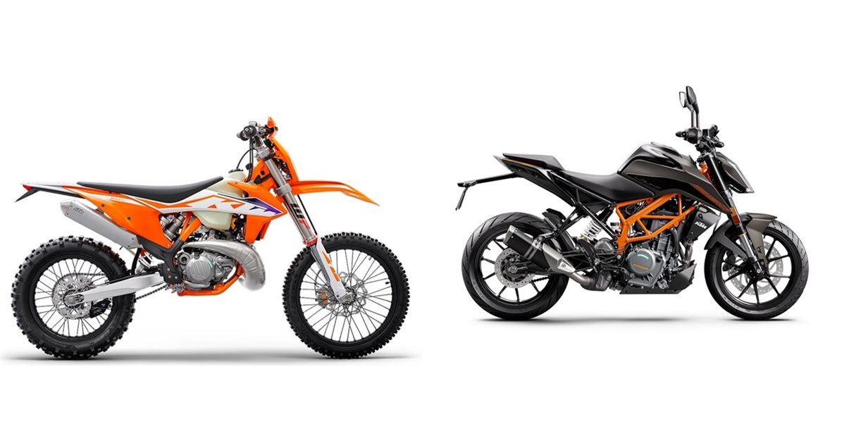 Motorrad Vergleich KTM 300 EXC 2023 vs. KTM 390 Duke 2023
