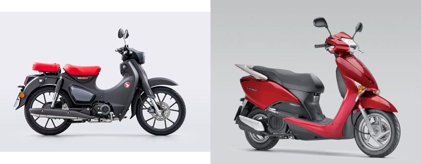 Motorrad Vergleich Honda Super Cub C 125 2022 vs. Honda SCV 100 Lead 2009