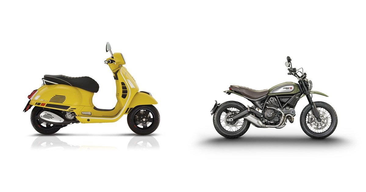 Motorrad Vergleich Vespa GTS 125 i.e. Super Sport 2018 vs. Ducati Scrambler Urban Enduro 2015