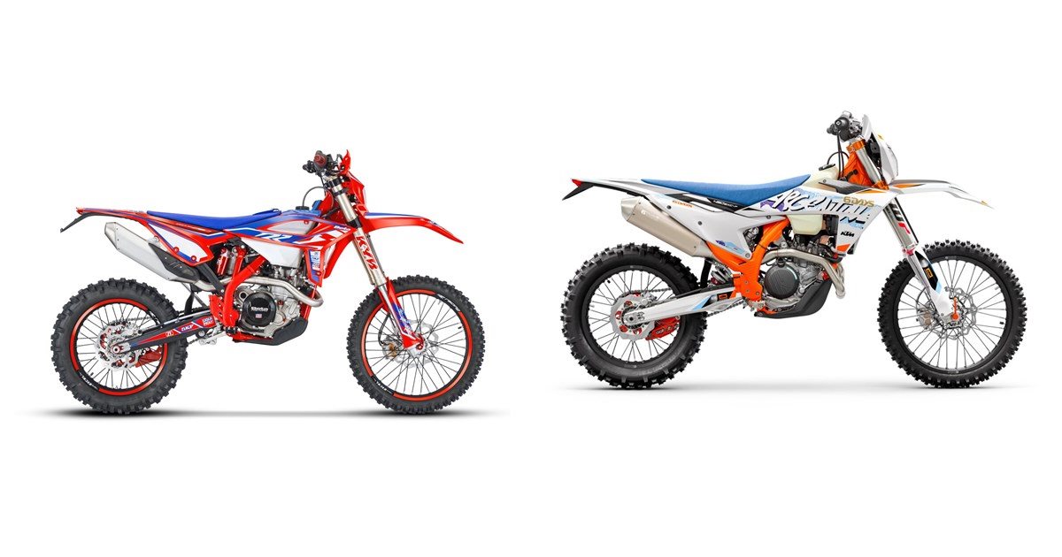 Motorrad Vergleich Beta RR 480 4T Racing 2022 vs. KTM 450 EXC-F Sixdays ...