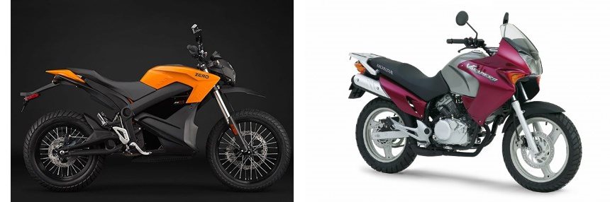 Motorrad Vergleich Zero DS 2015 vs. Honda XL 125 V Varadero 2005