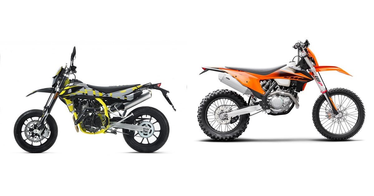 Motorrad Vergleich SWM SM 125 R 2020 vs. KTM 450 EXC-F 2020