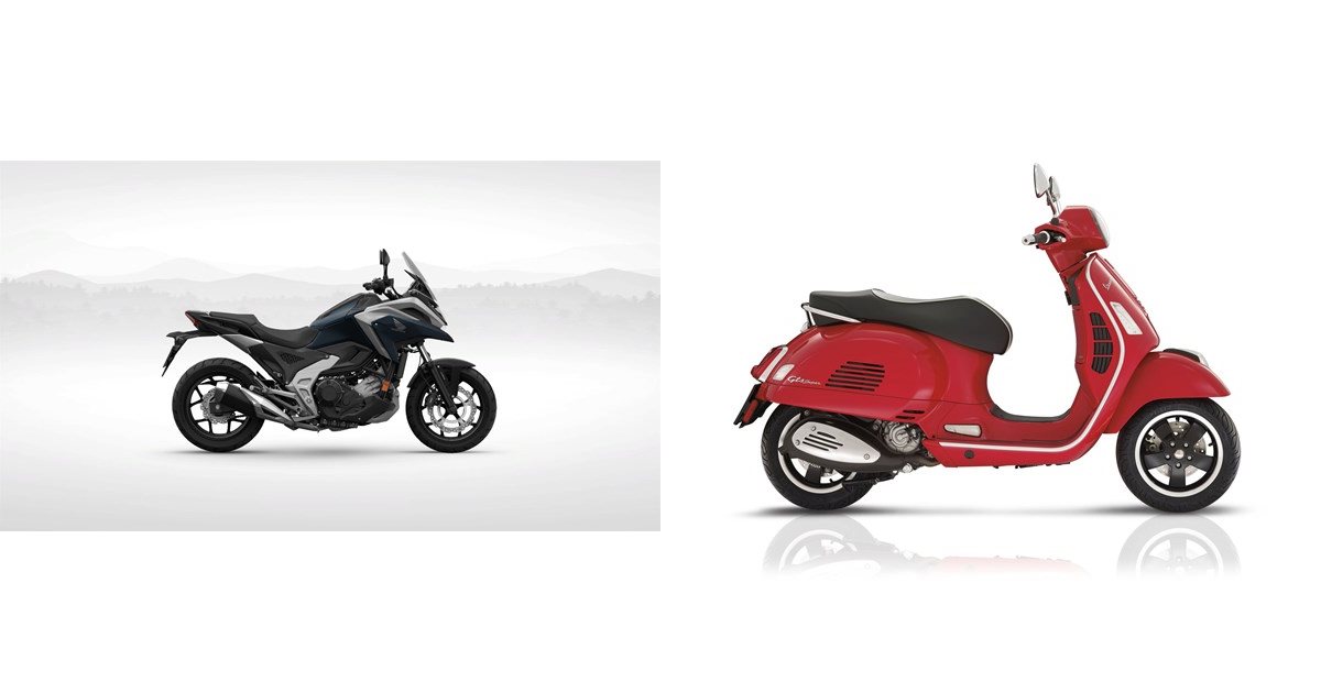Motorrad Vergleich Honda NC750X 2023 vs. Vespa GTS 125 ie Super 2018