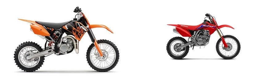 Motorrad Vergleich KTM 85 SX 17/14 2010 vs. Honda CRF150R 2023