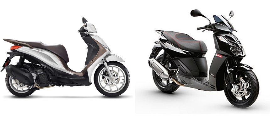 Motorrad Vergleich Piaggio Medley 125 2023 vs. Derbi Rambla 300 i.e. 2012