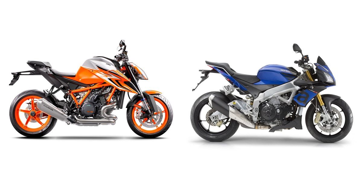 Motorrad Vergleich KTM 1290 Super Duke R EVO 2022 vs. Aprilia Tuono V4 ...