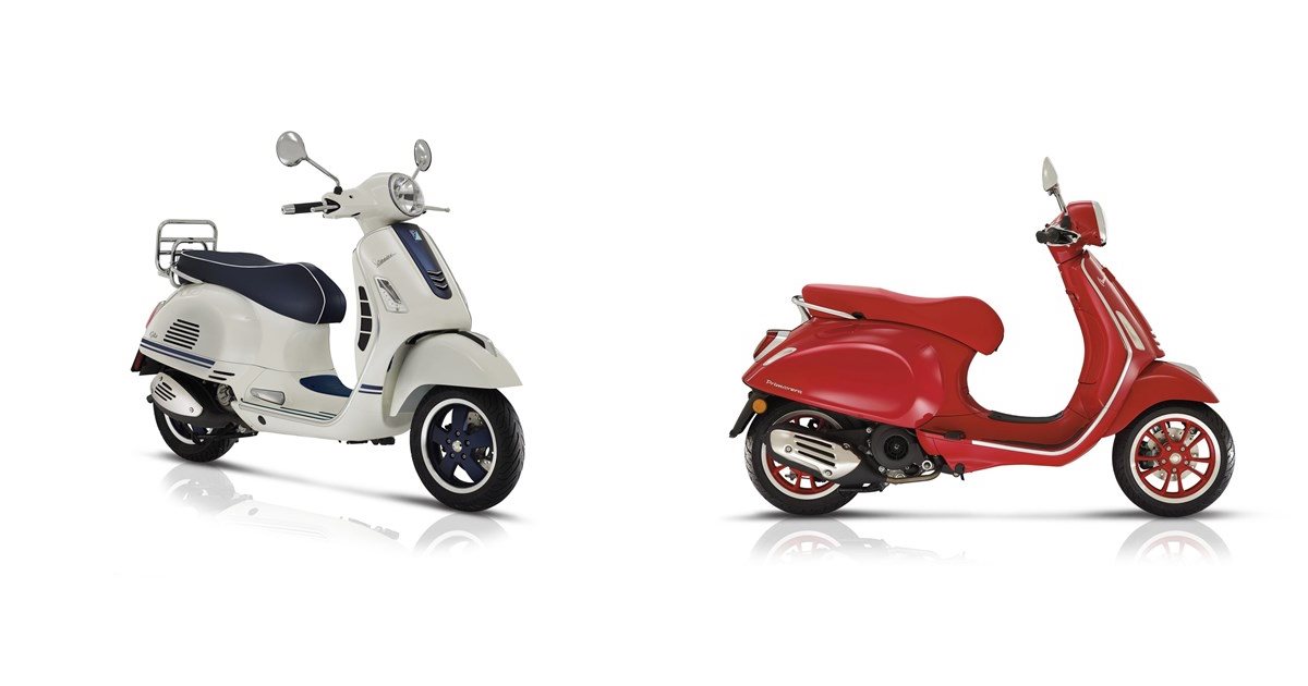 Motorrad Vergleich Vespa GTS 125 iGet Yacht Club 2019 vs. Vespa Primavera 125 (RED) 2021