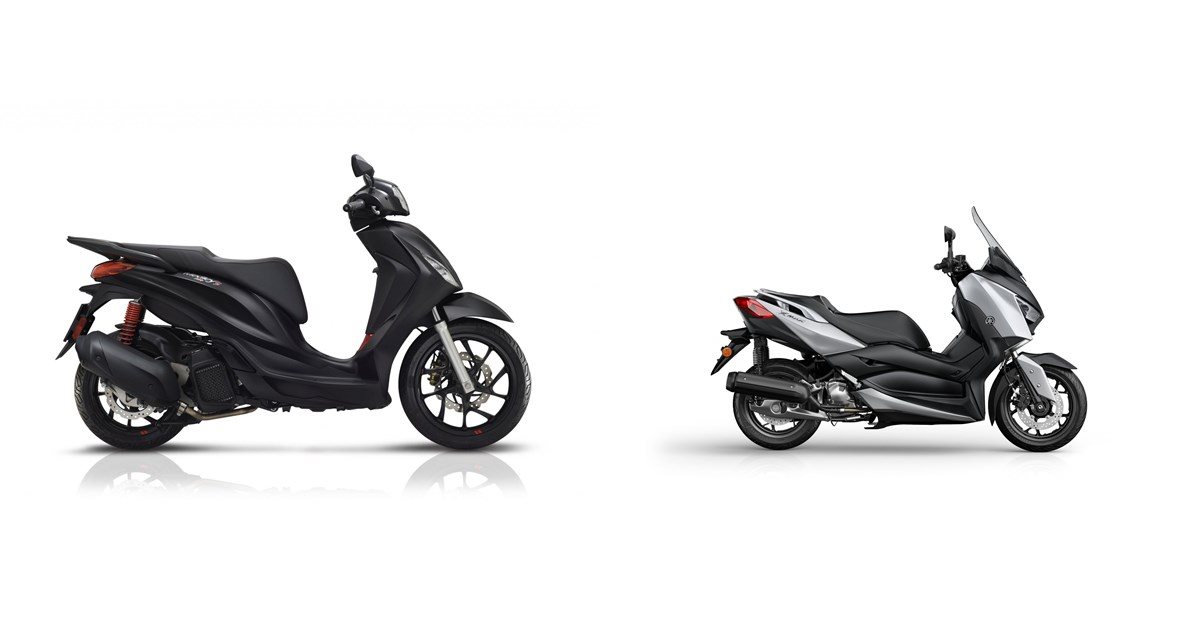Motorrad Vergleich Piaggio Medley S 125 ie IGET 2020 vs. Yamaha XMAX 125 2020