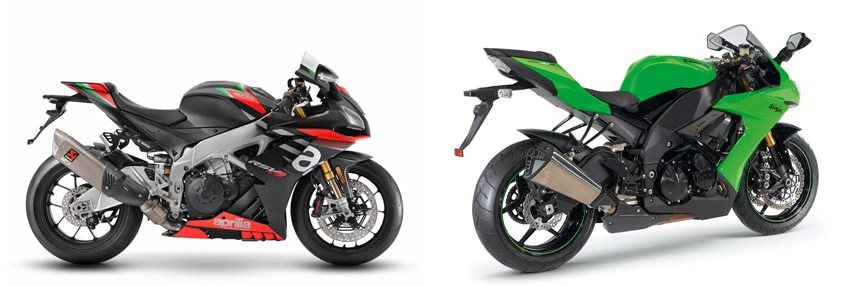Motorrad Vergleich Aprilia RSV4 1100 Factory 2020 vs. Kawasaki Ninja ZX-10R 2009
