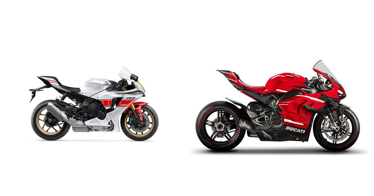 Yamaha R1 World GP 60th Anniversary 2023 vs Ducati Panigale V4 ...