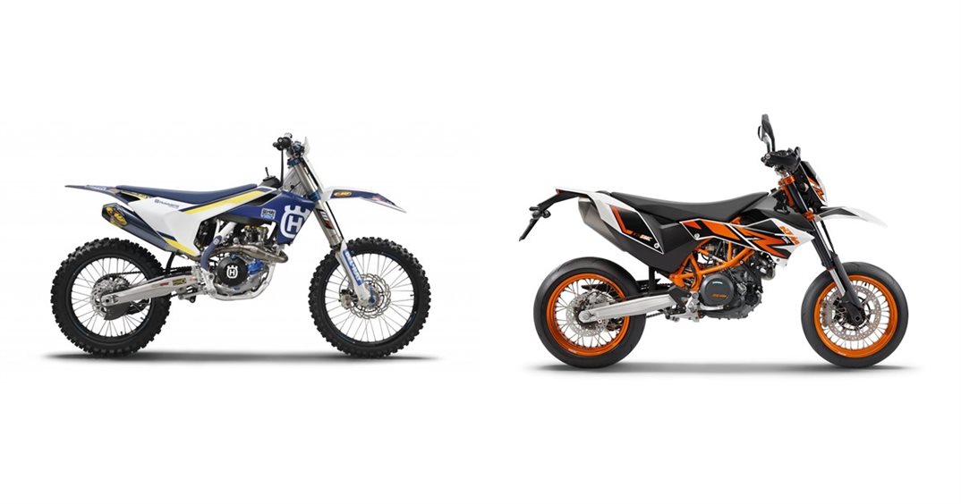 Motorrad Vergleich Husqvarna FC 450 2016 vs. KTM 690 SMC R 2016