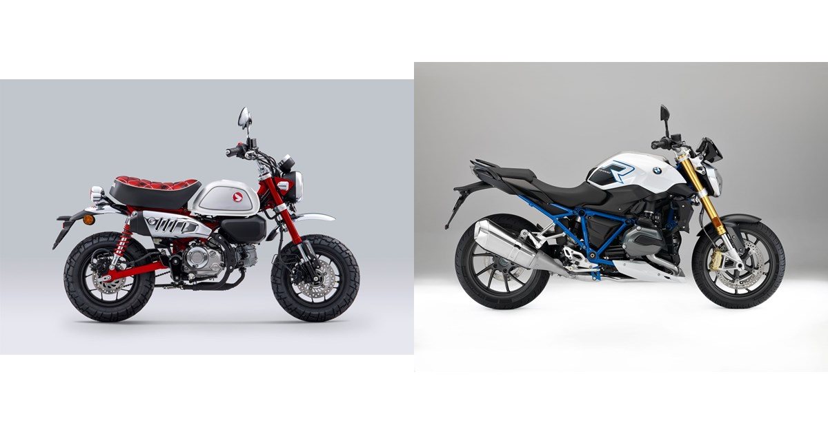 Motorrad Vergleich Honda Monkey 125 2023 vs. BMW R 1200 R 2017