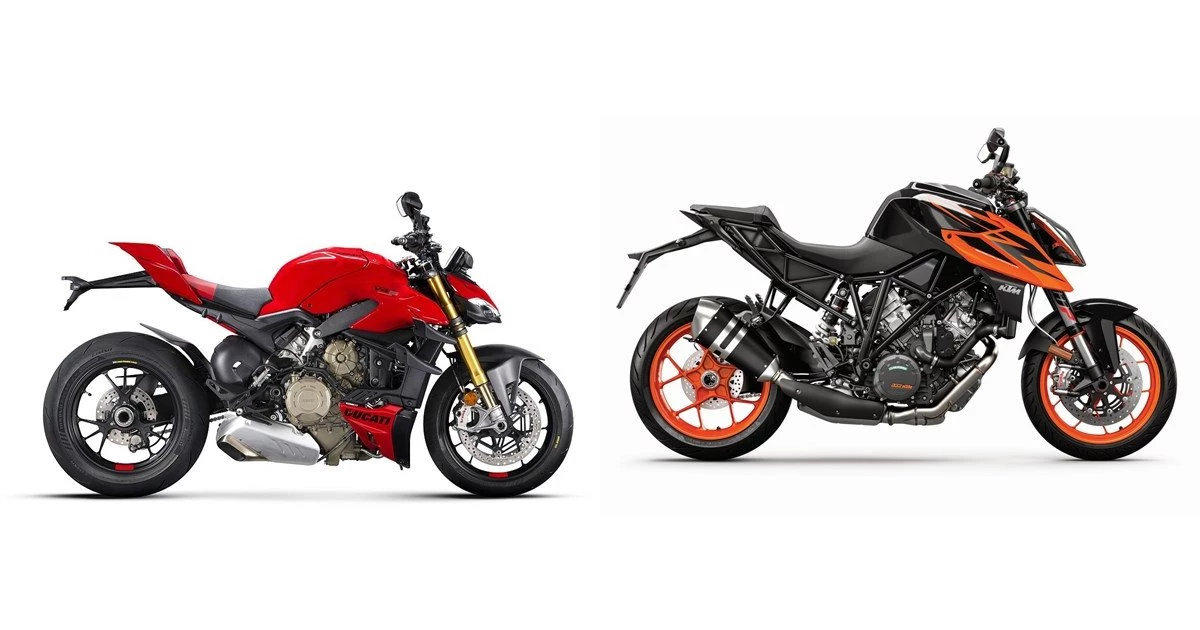 Motorrad Vergleich Ducati Streetfighter V4 S 2023 vs. KTM 1290 Super ...