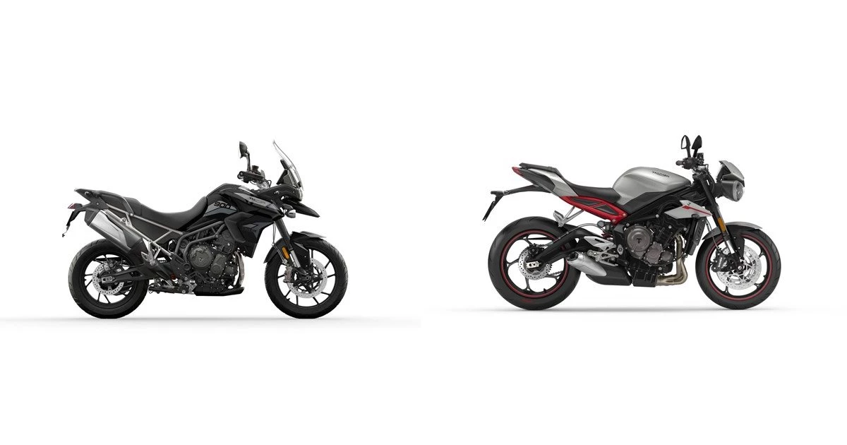 Motorrad Vergleich Triumph Tiger 900 GT Pro 2023 vs. Triumph Street ...