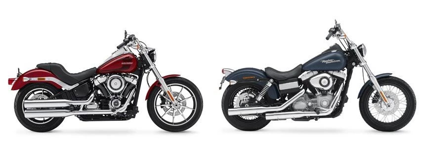 Motorrad Vergleich Harley-Davidson Softail Low Rider FXLR 2018 vs. Harley-Davidson Dyna Street ...