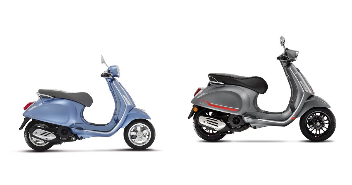 Motorrad Vergleich Vespa Primavera 125 i.e. 3V 2015 vs. Vespa Sprint 125 S 2022
