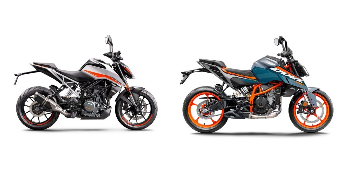 Motorrad Vergleich KTM 390 Duke 2021 vs. KTM 390 Duke 2024