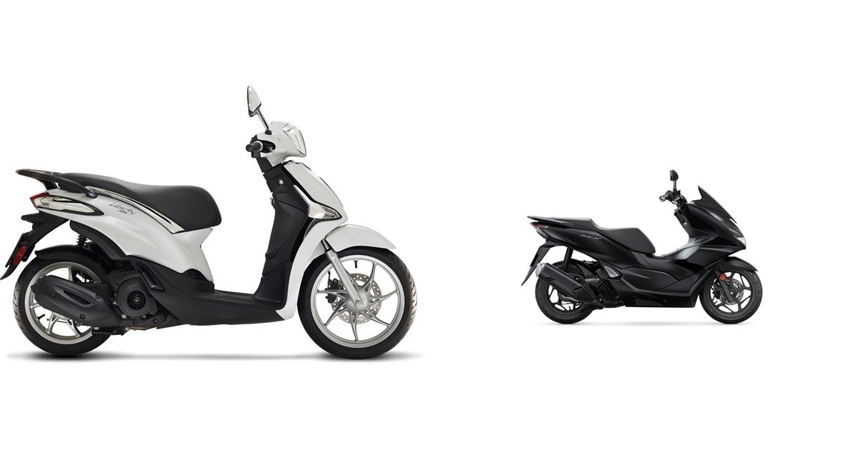 Motorrad Vergleich Piaggio Liberty 125 2023 vs. Honda PCX125 2023