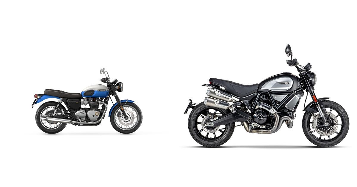 Triumph Bonneville T120 2023 vs Ducati Scrambler 1100 Dark PRO 2023