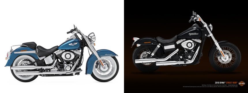 Harley-Davidson Softail Deluxe FLSTN 2015 vs Harley-Davidson Dyna ...